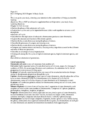 Biology 150 Final Study Guide - BIOLOGY 150 Final Study Guide Chapter 1 ...