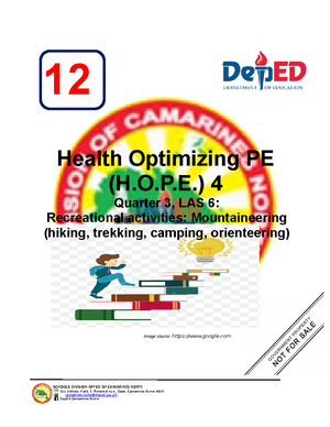 PEH 4 Wk 7 - FITNESS - Health Optimizing PE (H.O.P.) 4 Quarter 3, LAS 7 ...