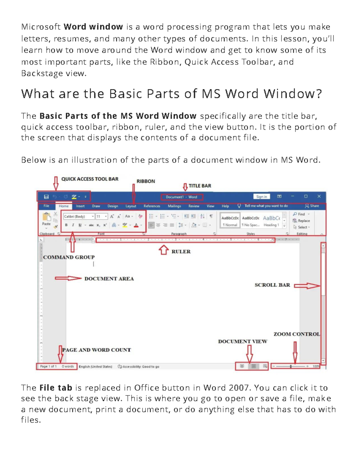 Microsoft - In this lesson, you’ll learn how to move around the Word ...