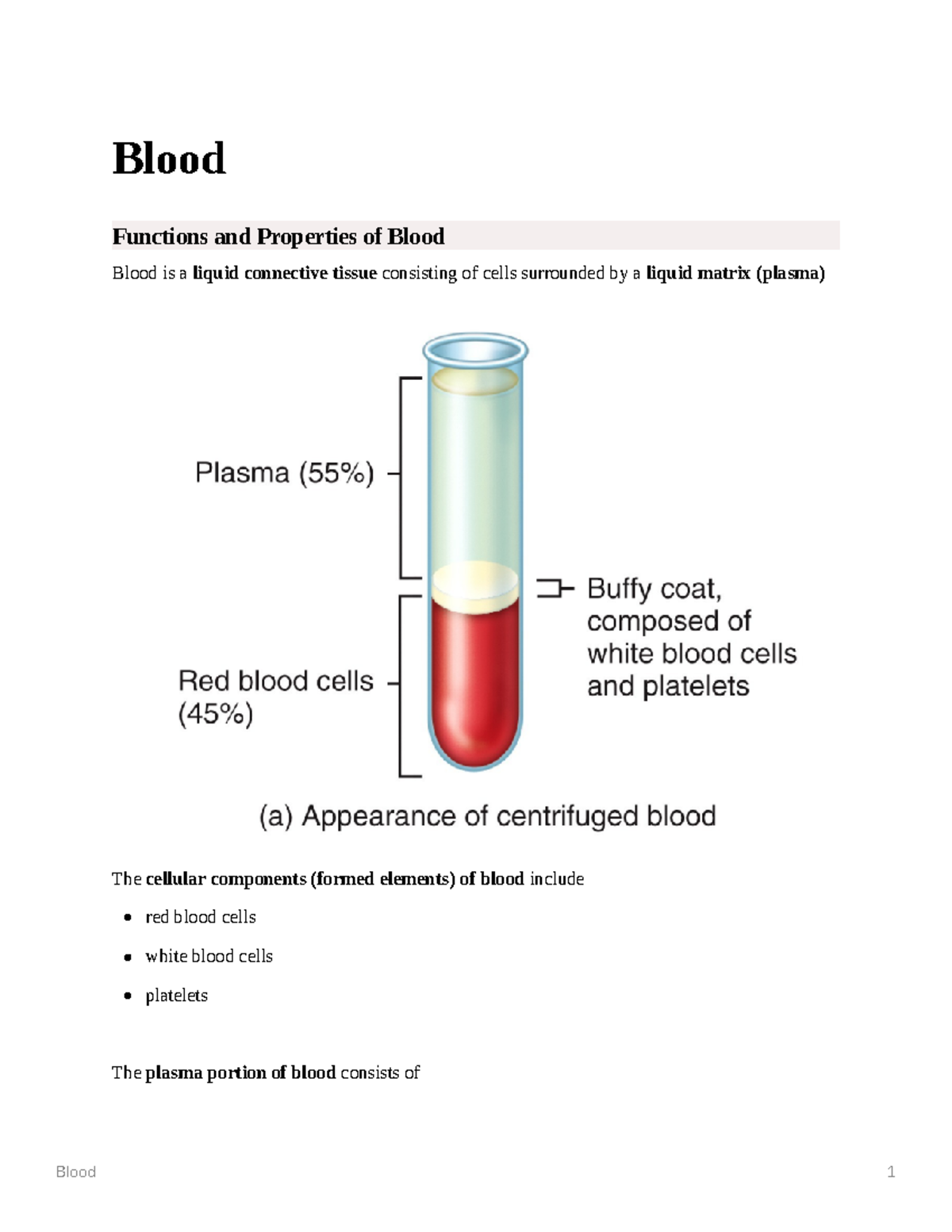 Blood - It is also a buffer Life of Red Blood Cells red blood cells ...