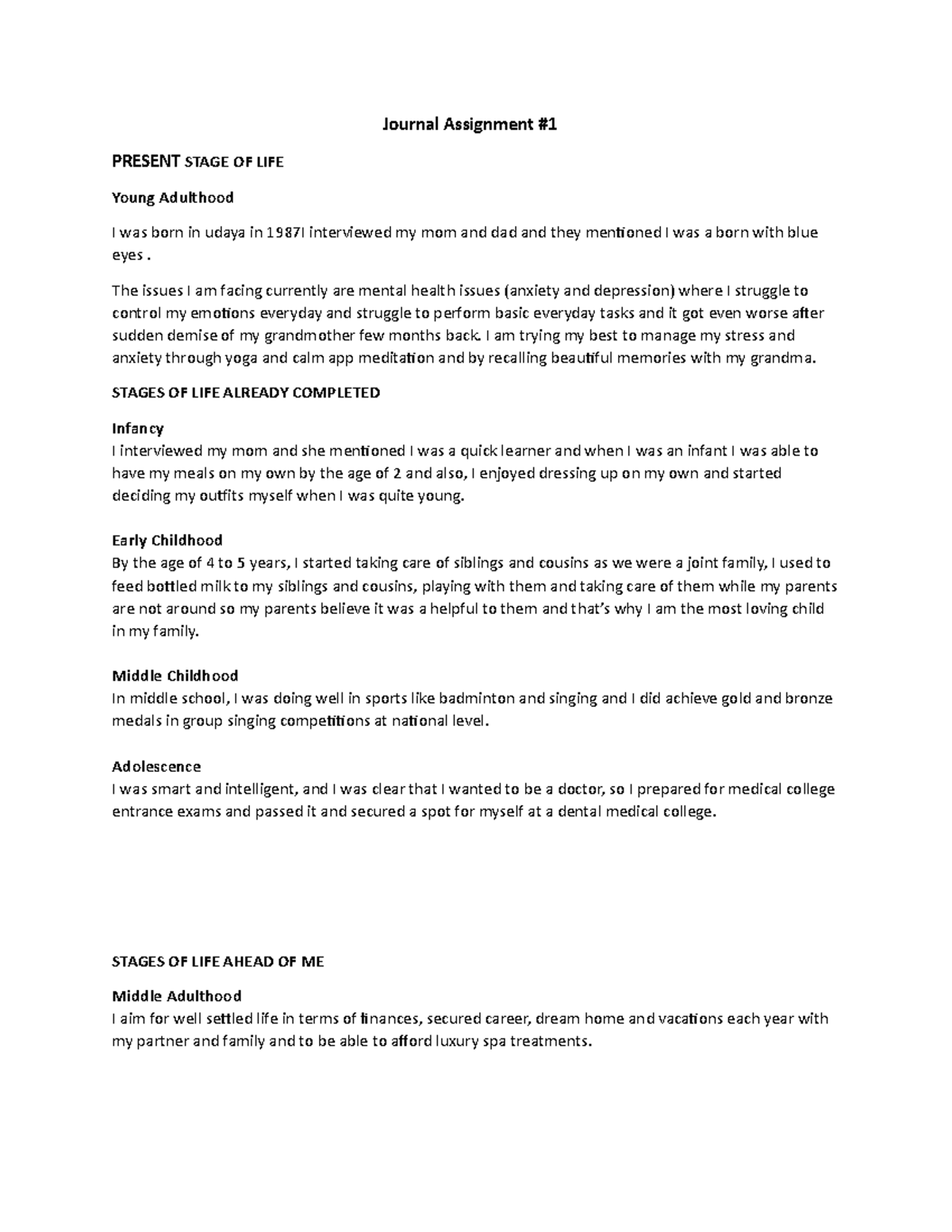 Journal entry introduction details and description - Journal Assignment ...