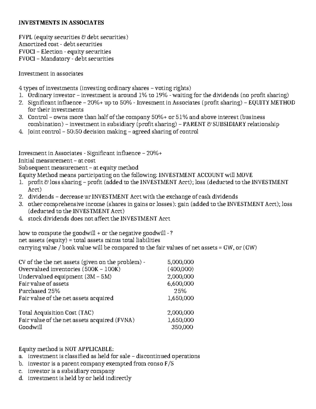 IA1 - Investments - INVESTMENTS IN ASSOCIATES FVPL (equity securities ...