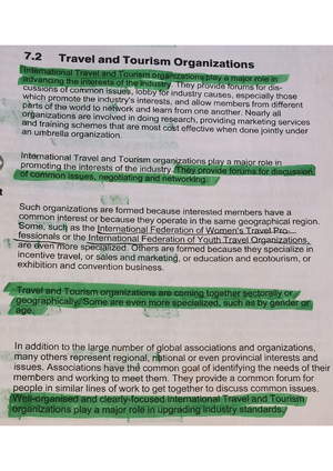 The function of international travel and tourism organisations ...