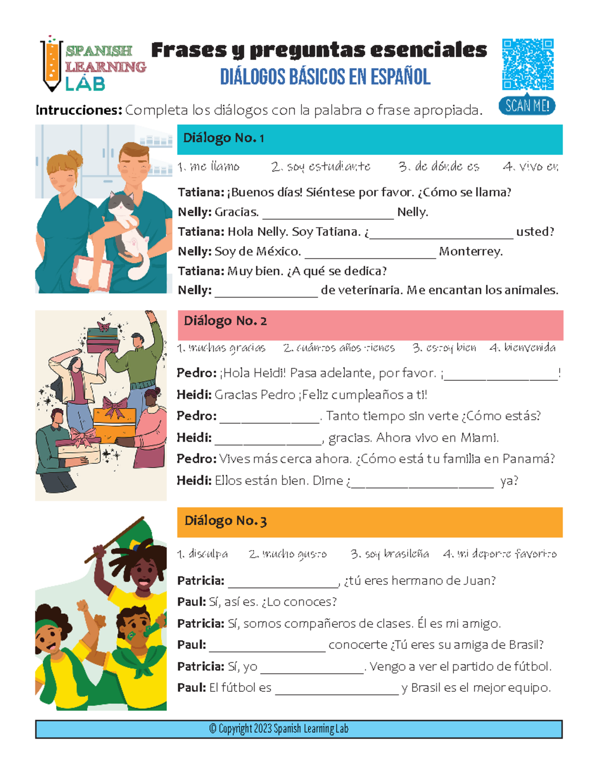 Week 15 1st form dialogue - © Copyright 2023 Spanish Learning Lab ...