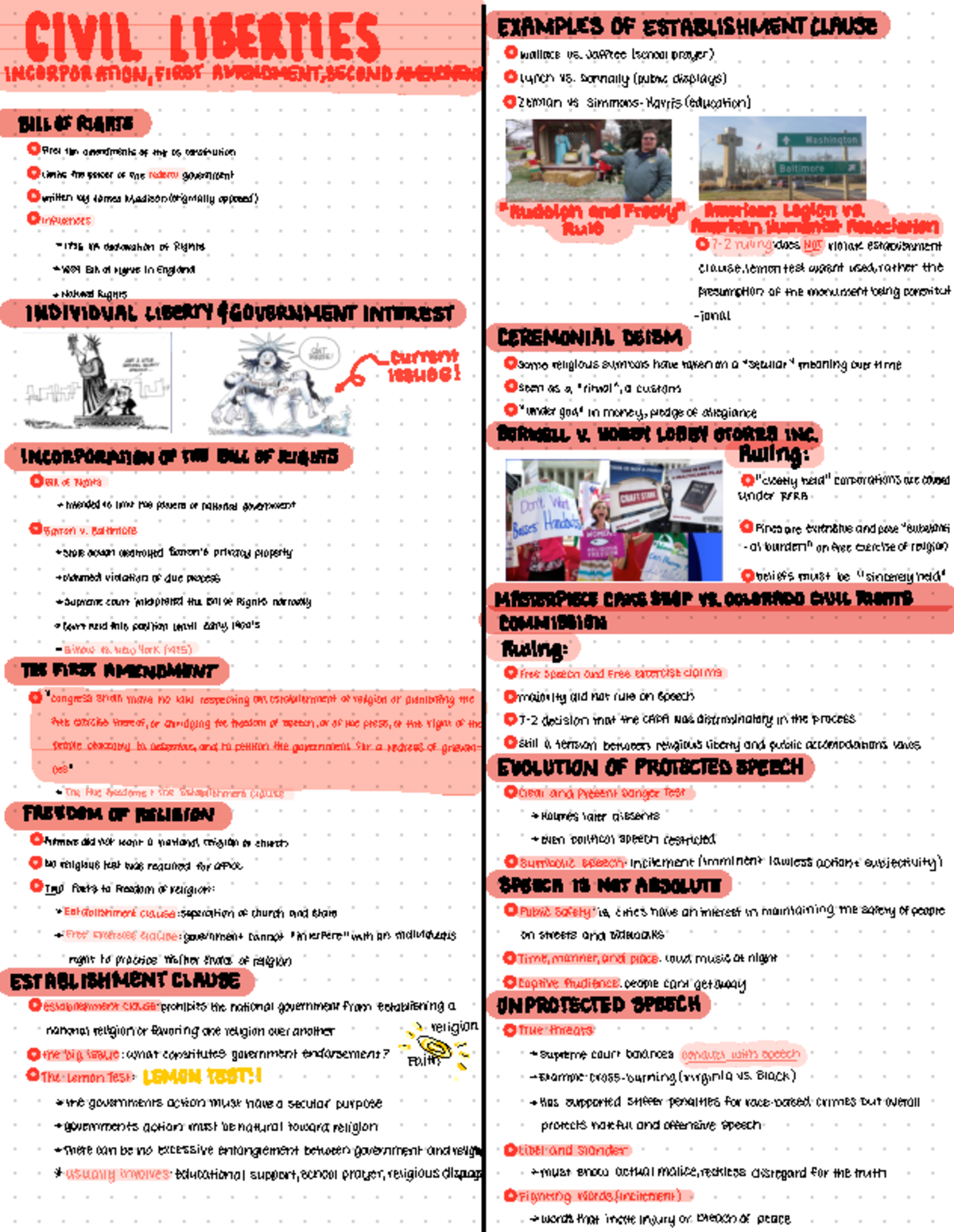 POLI SCI 225 Civil Liberties - EXAMPLES OF ESTABLISHMENT CLAUSE CIVIL ...