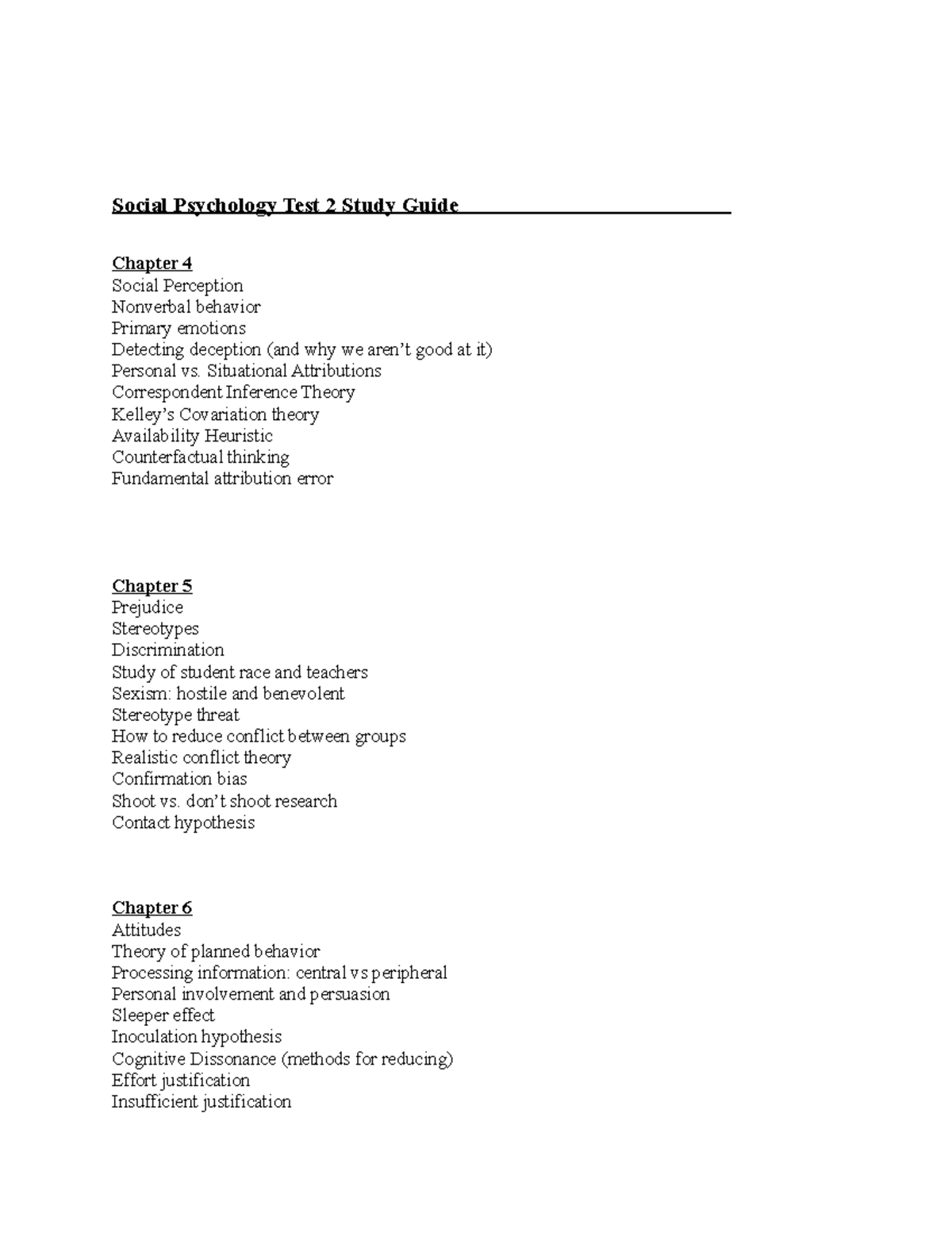 Social Psych Test 2 Study Guide - Social Psychology Test 2 Study Guide ...