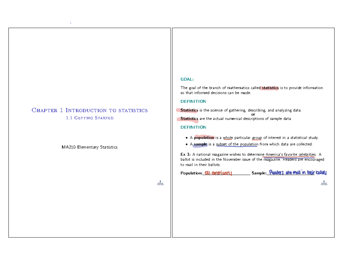Math 210 1 1 Week 1 Chapter 1 Introduction To Statistics 1