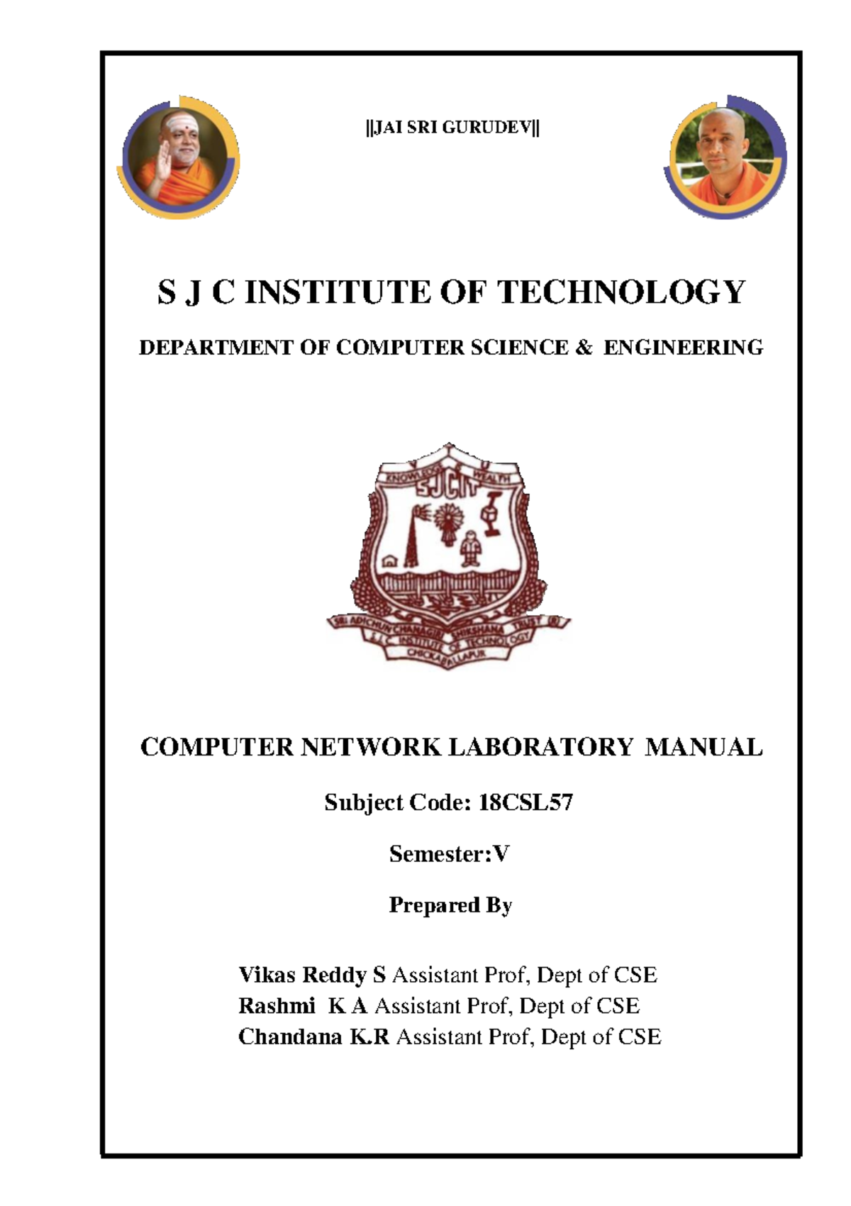 CN Lab Manual - ||JAI SRI GURUDEV|| S J C INSTITUTE OF TECHNOLOGY ...