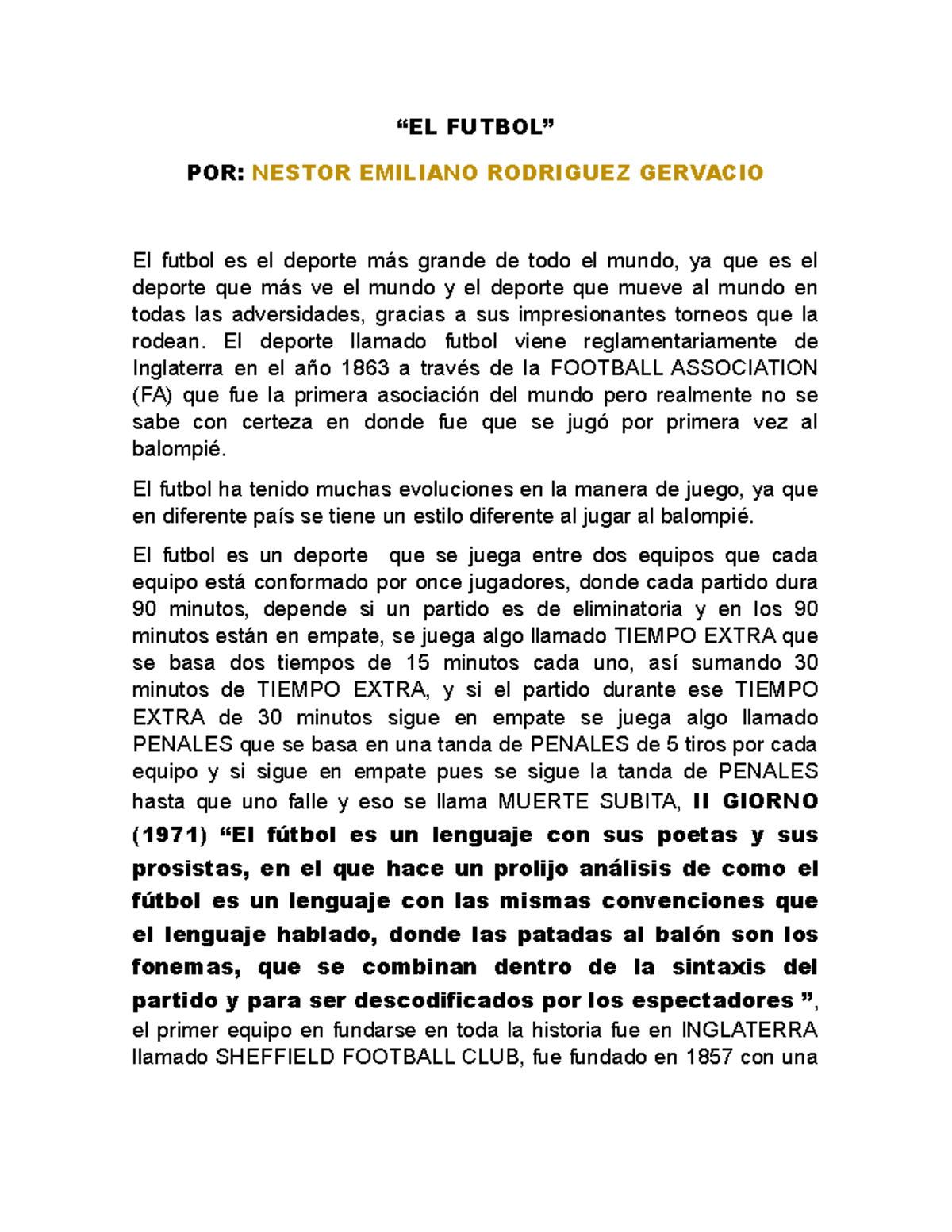 Ensayo TLR - ESTA MUY BUENO - “EL FUTBOL” POR: NESTOR EMILIANO ...