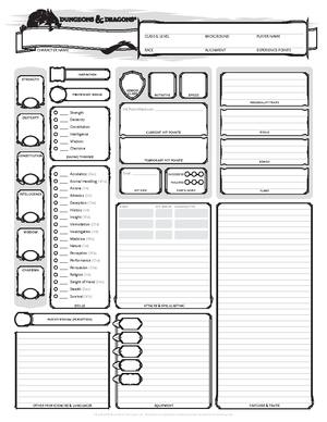 Character Sheet - Alternative - Form Fillable - TM & © 2014 Wizards of ...