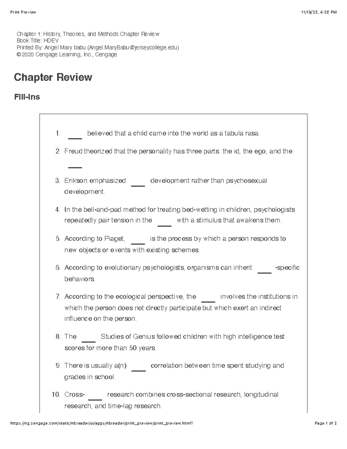 PSY 1 - good - Print Preview 11/19/23, 4:28 PM - Studocu