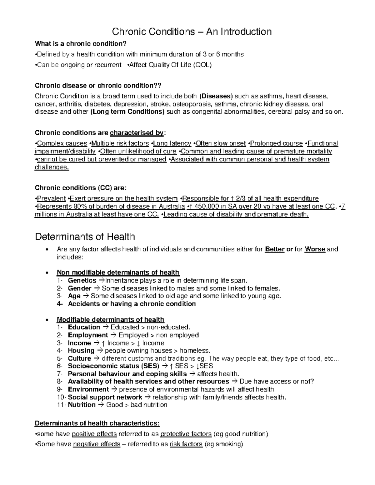 Physio 101 clinical patterns - Chronic Conditions – An Introduction ...