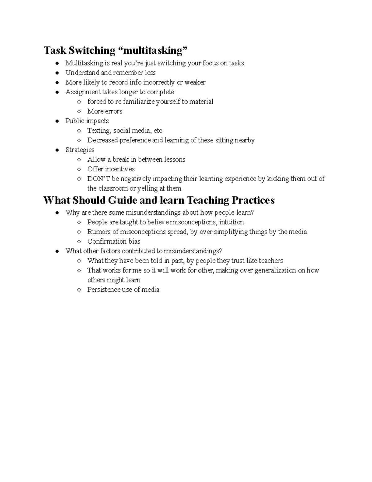 Task Switching - Studocu