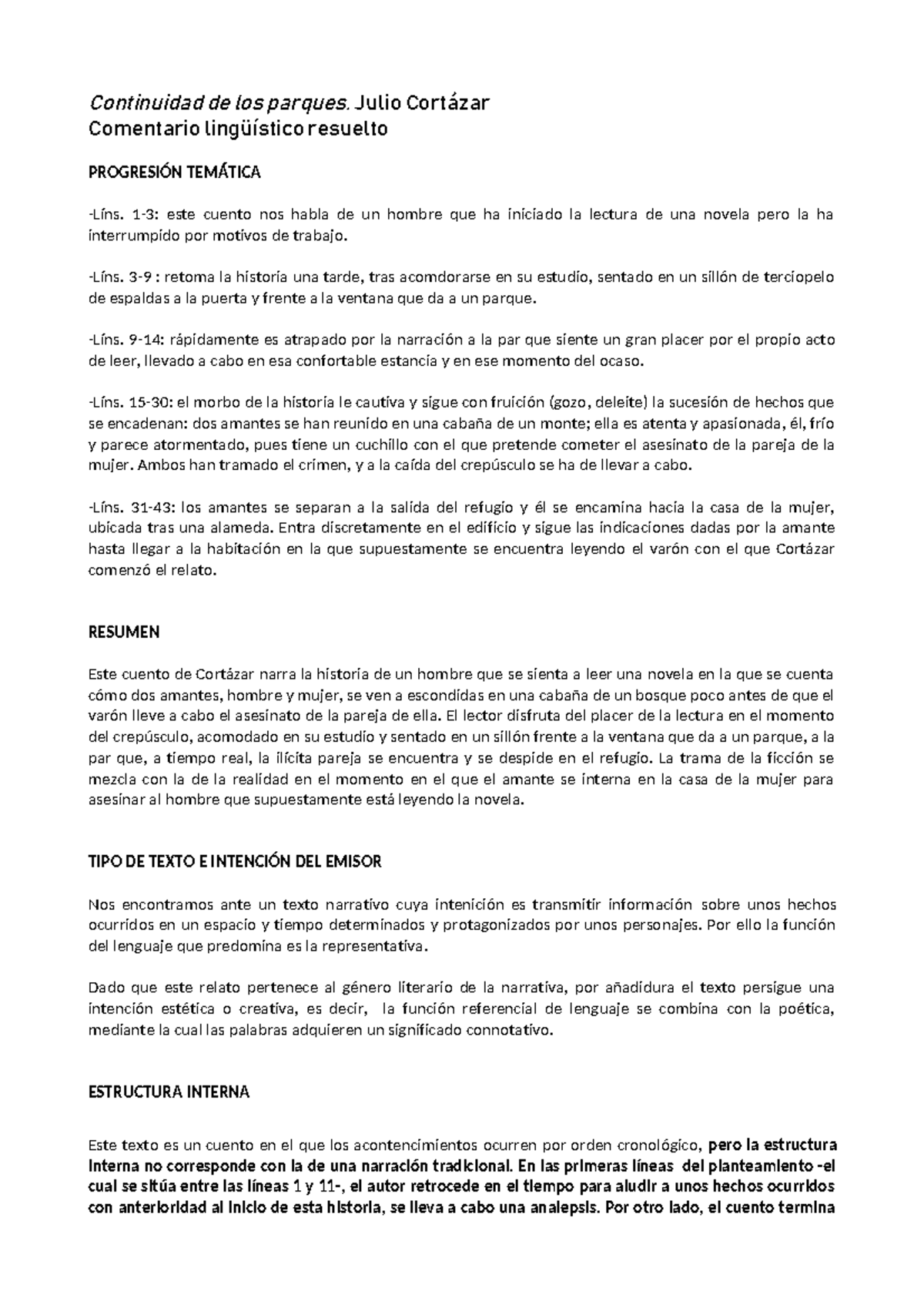 Continuidad-de-los-parques-comentario-lingc 3bcc3adstico-resuelto ...