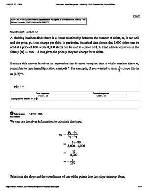 MAT-136 Intro to Quantitative Analysis 3-3 Problem Set - MAT136 - Studocu