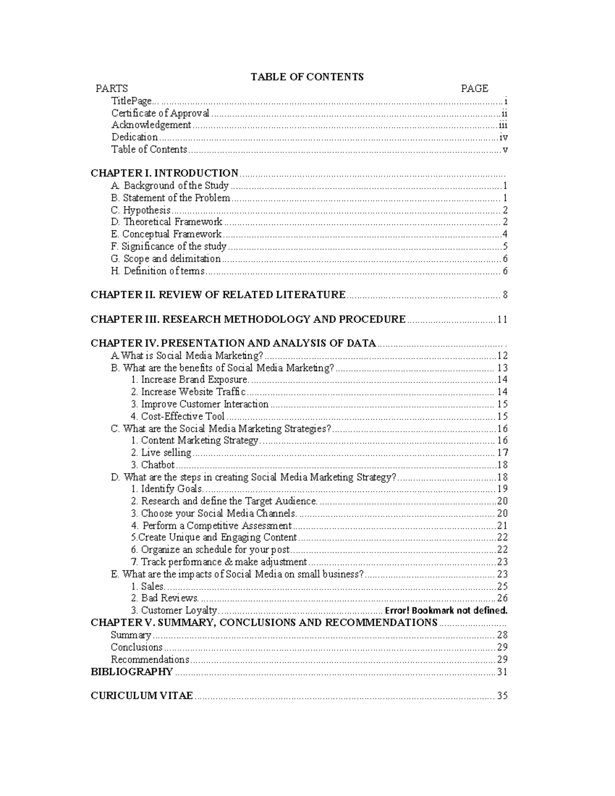 Table of contents - TABLE OF CONTENTS PARTS PAGE TitlePage... - Studocu