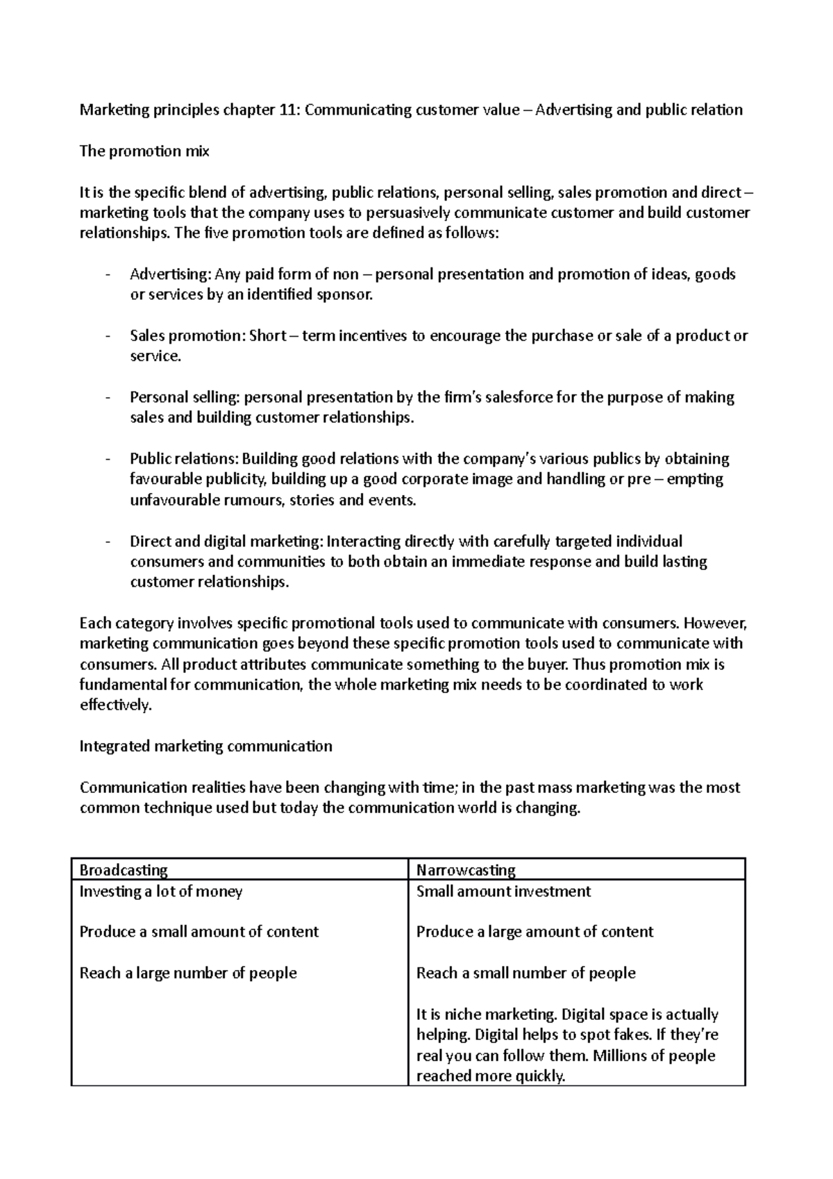 Marketing principles chapter 11 - The five promotion tools are defined ...