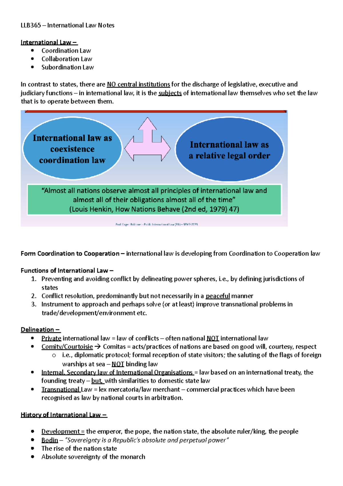 LLB365 - Lecture Notes from Sem 2, 2023 - LLB365 – International Law ...