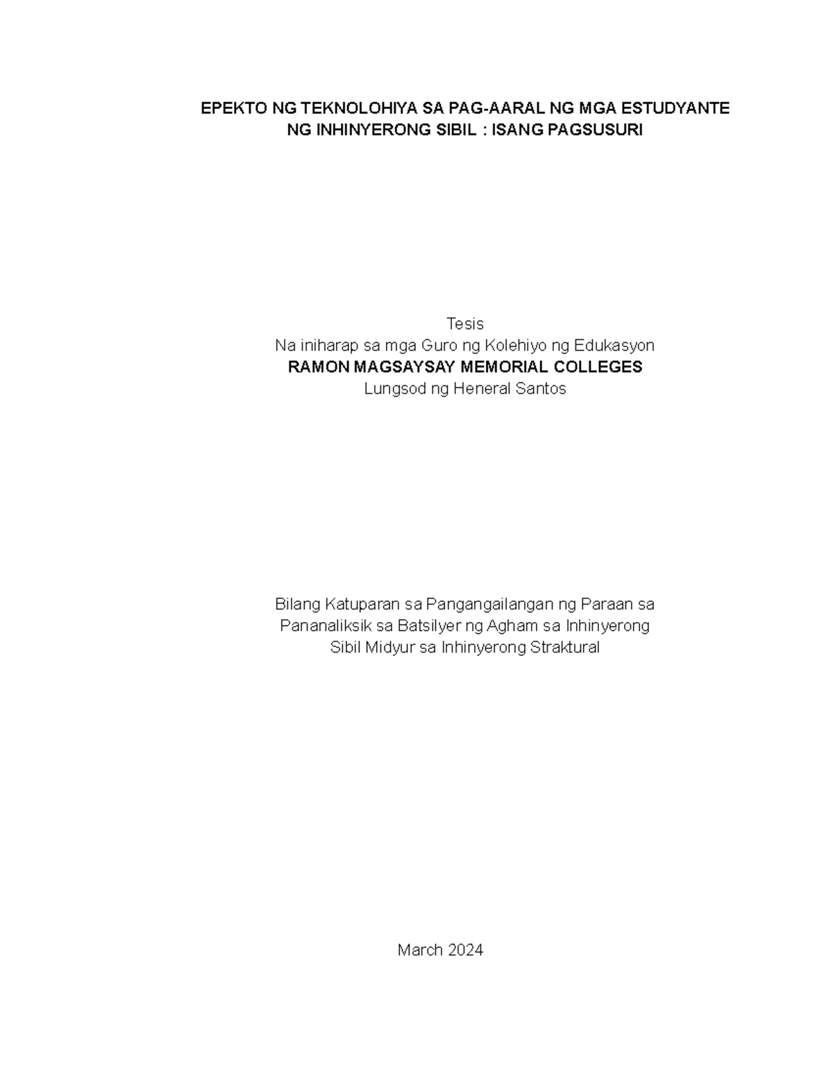 Pananaliksik 2 - Mga Epekto ng Teknolohiya sa Pag-aaral - EPEKTO NG TEKNOLOHIYA SA PAG-AARAL NG ...