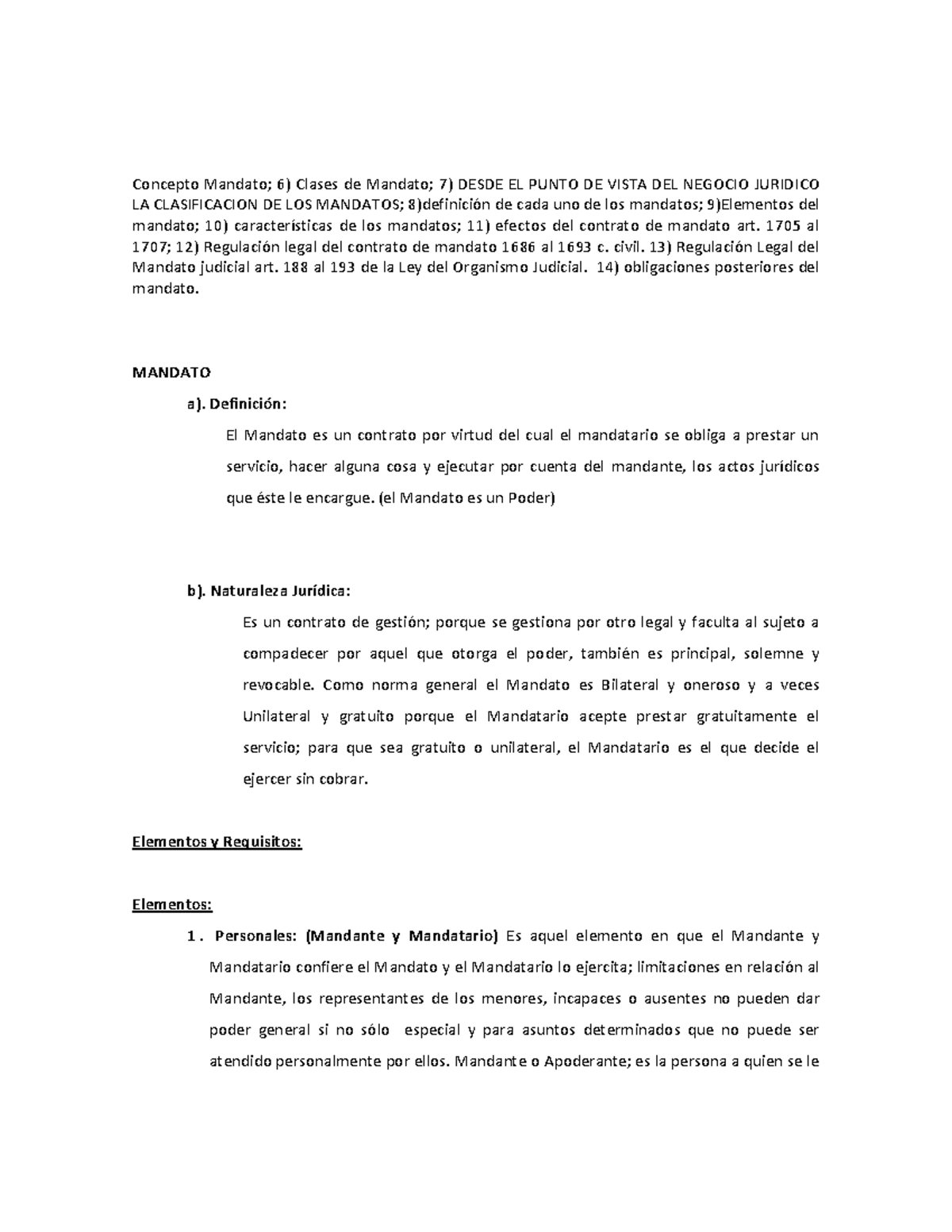 Los mandatos en Guatemala - Concepto Mandato; 6) Clases de Mandato; 7 ...