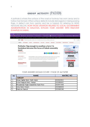 PAD350 Revision - PAD350 REVISION NAME: ALYAA AQILAH BINTI HAFIS AMIRI ...