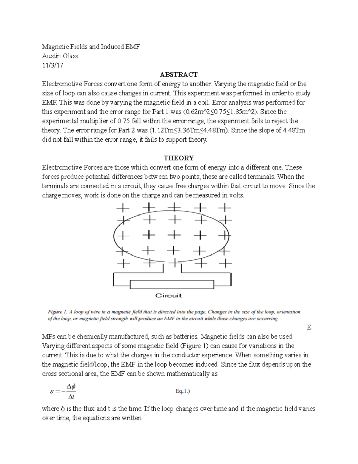 Lab 8 Magnetic Fields and Induced EMF - Magnetic Fields and Induced EMF ...