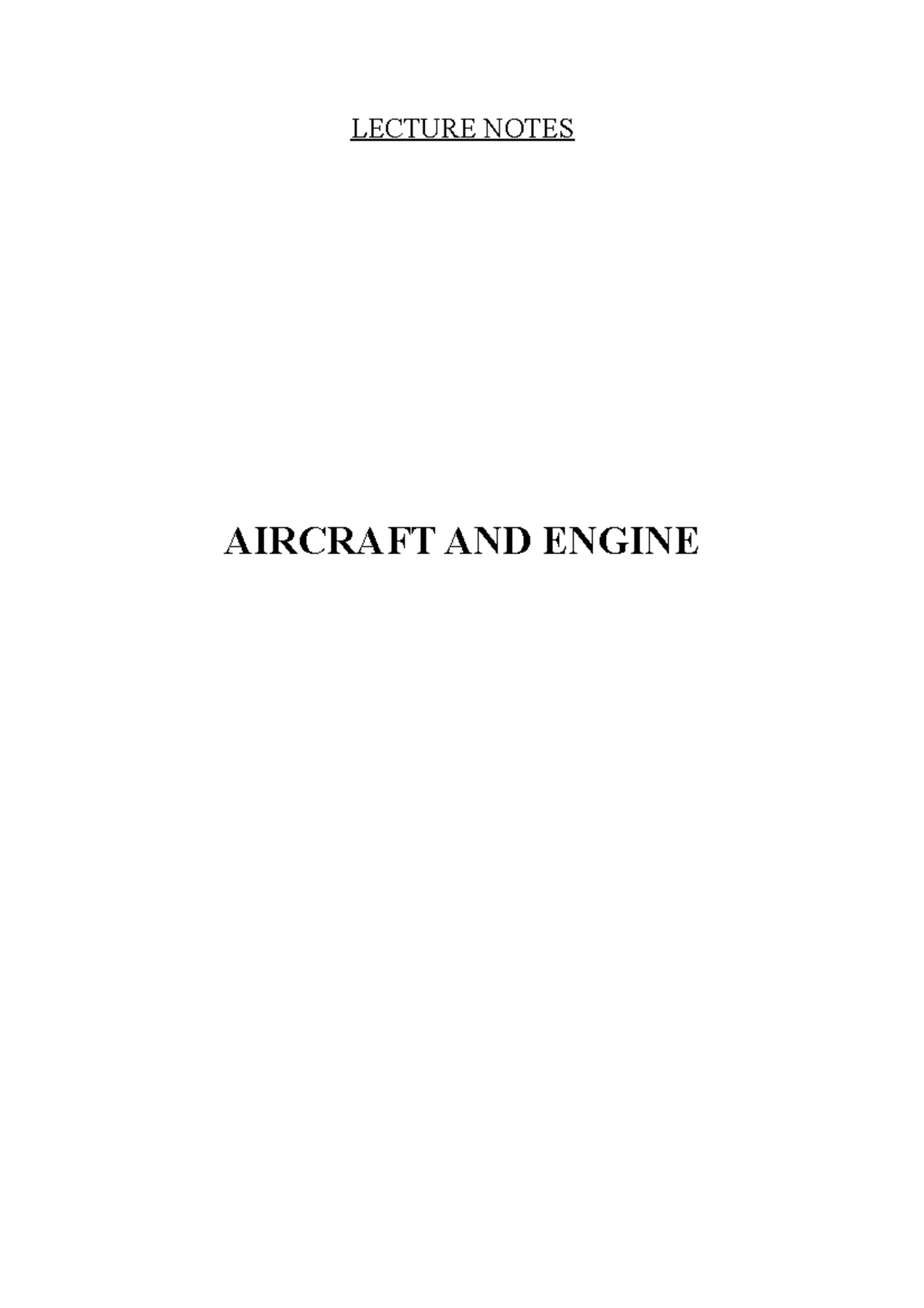 L.N Aircraft Engine UNIT -5 - LECTURE NOTES AIRCRAFT AND ENGINE UNIT ...