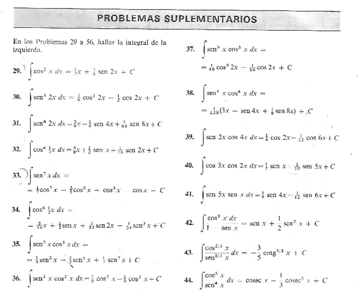 Integrales trigonometricas - Calculo Integral - Studocu