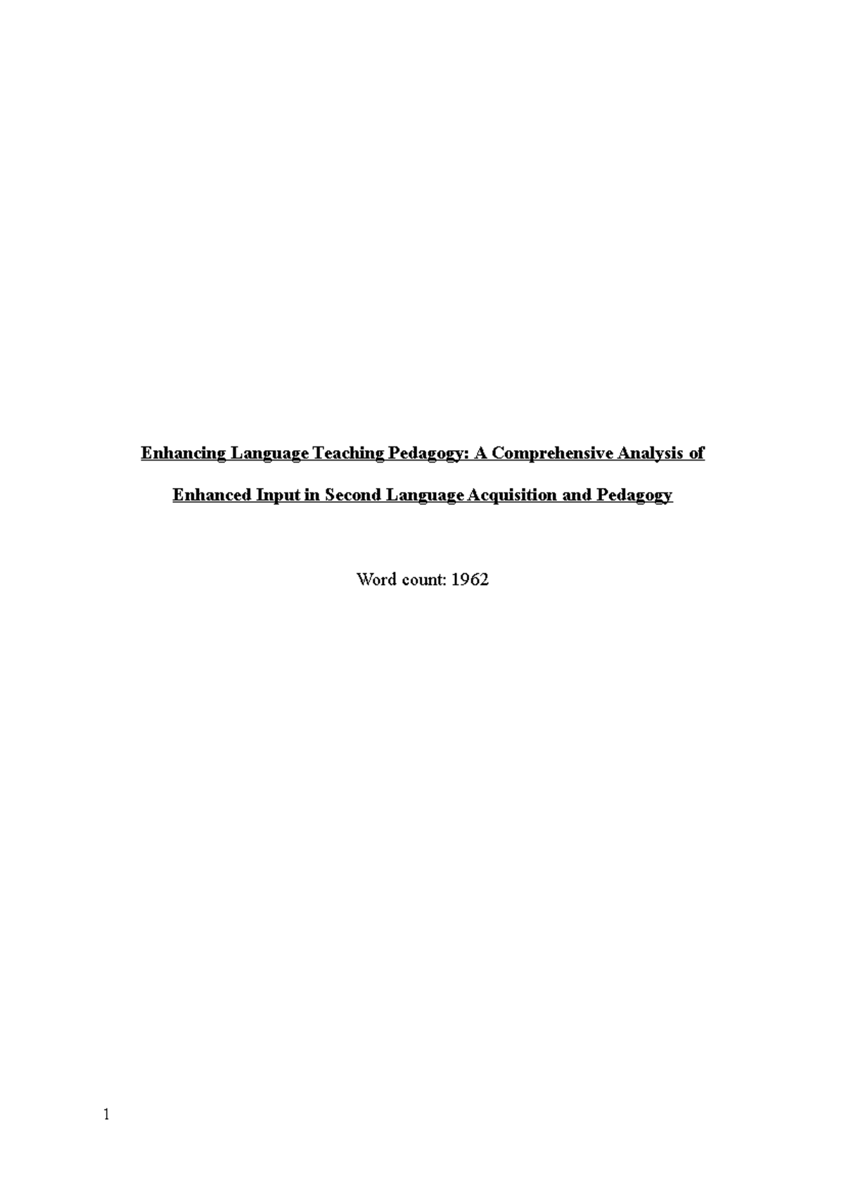 LING3385 Enhancing Language Teaching Pedagogy - Enhancing Language ...