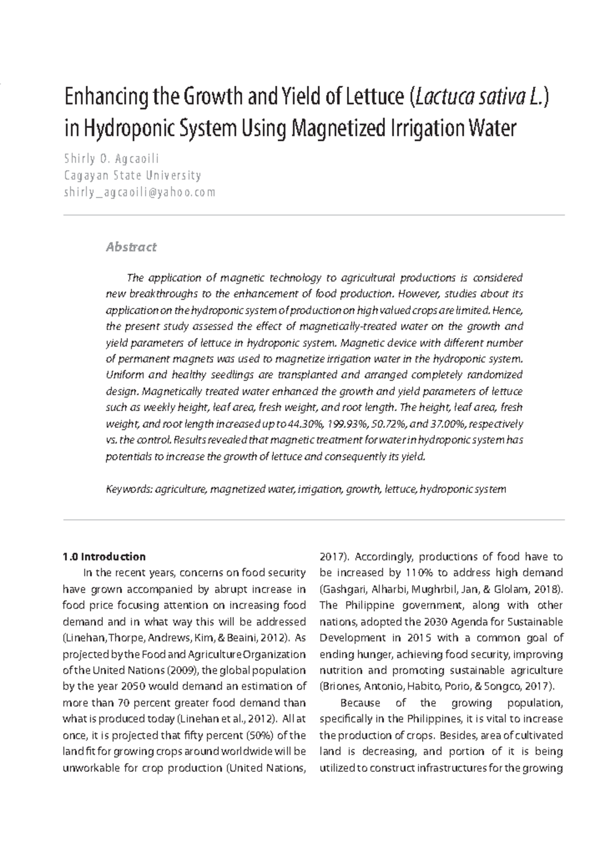 Chanine,+2+Gowth+and+Yield+of+Lettuce Final - Enhancing the Growth and ...