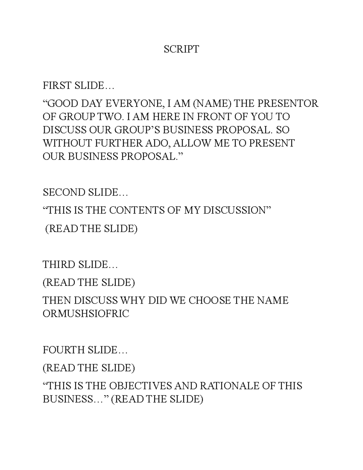 Script - Summary Agribusiness Management - SCRIPT FIRST SLIDE... “GOOD ...