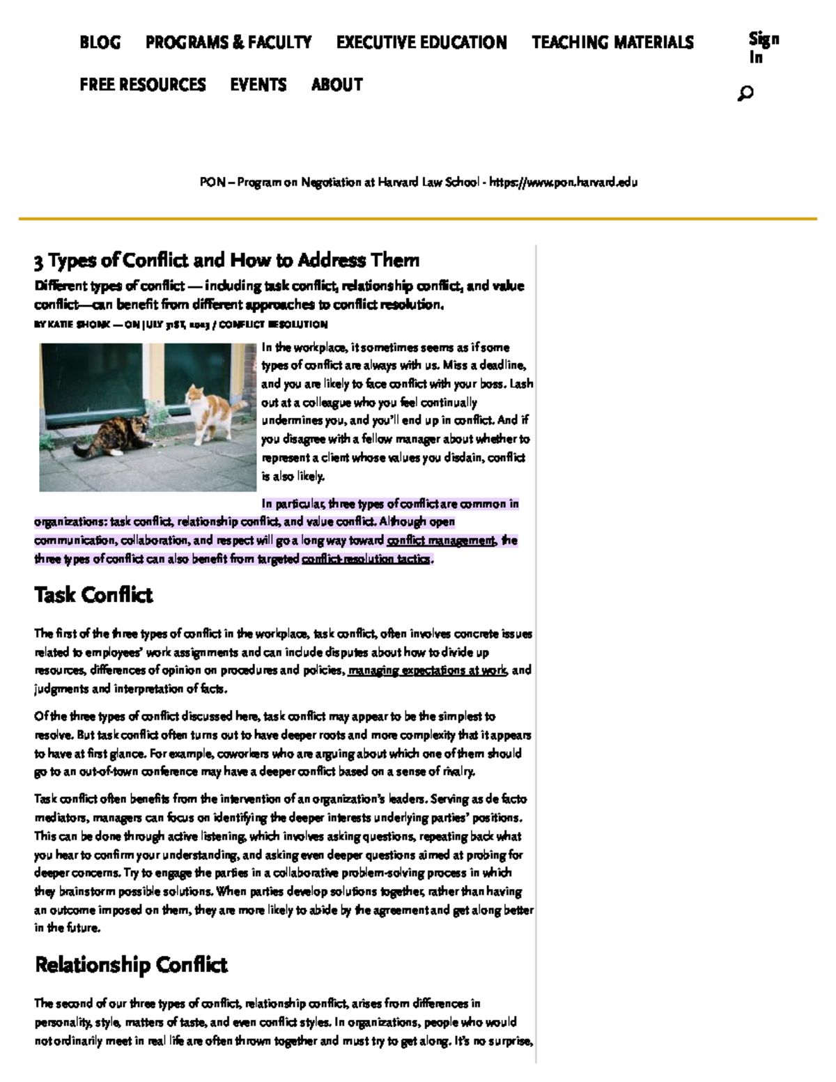 3 Types of Conflict and How to Address Them - PON - Program on ...