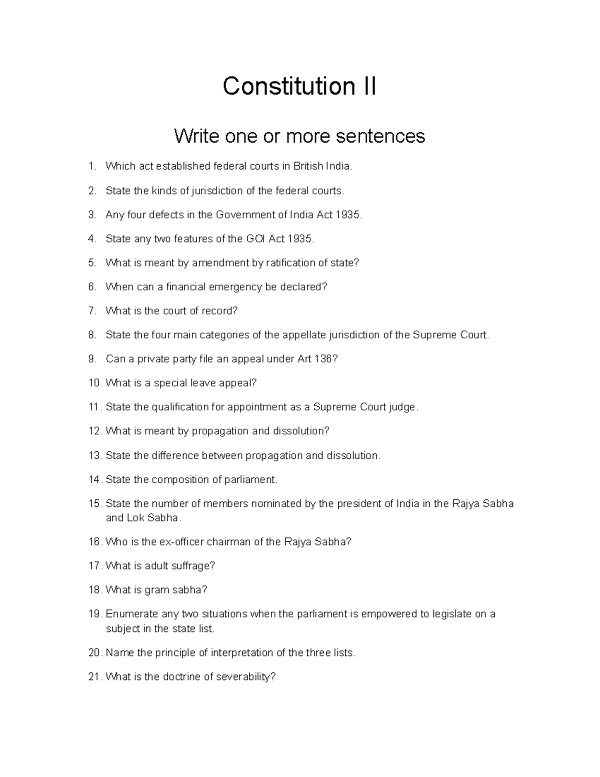 Constitution II - Google Docs - Constitution II Write one or more ...