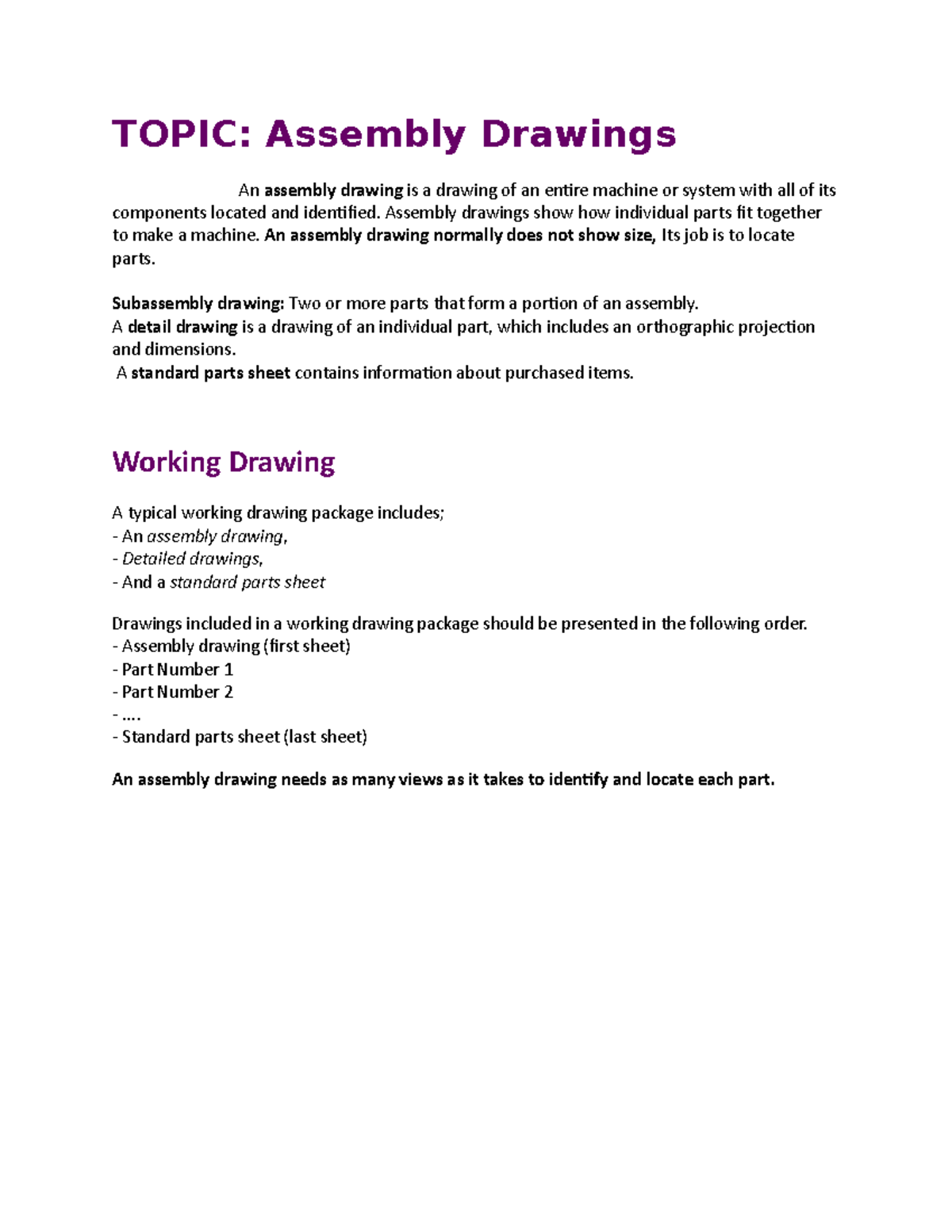 Assembly Drawings - A little helping for those doing engineering ...