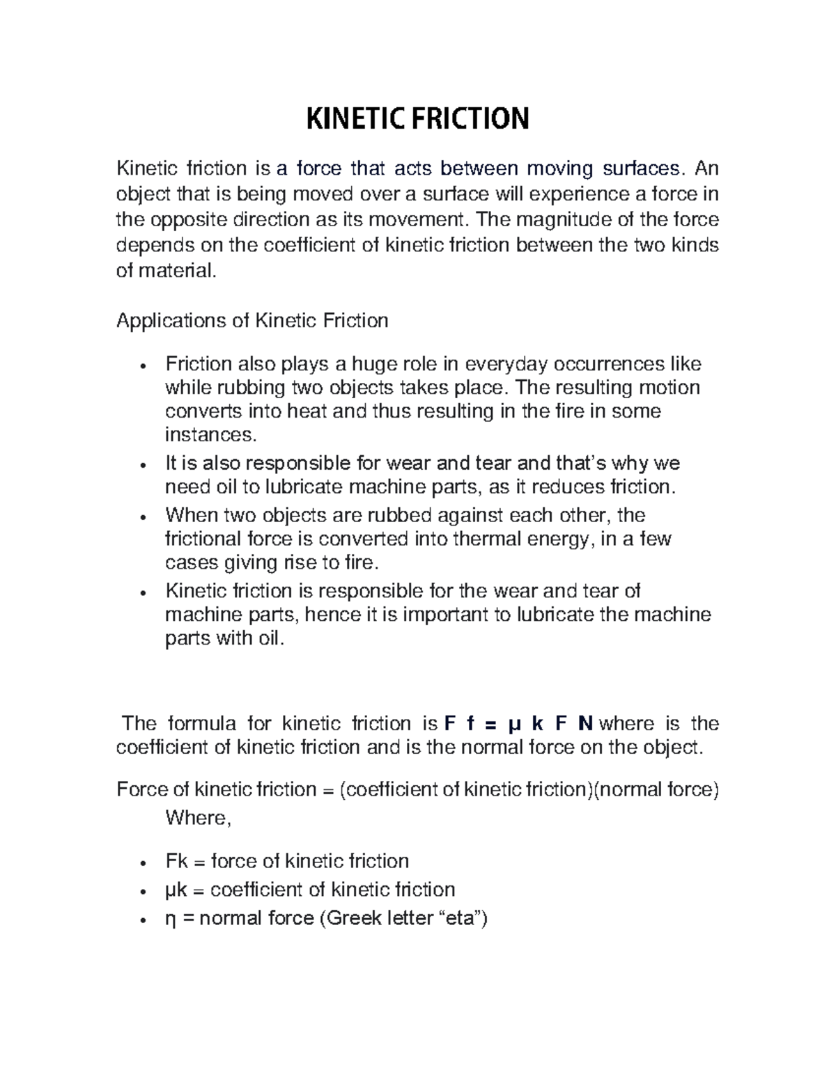 Kinetic Friction YR - ,klnpni - Kinetic friction is a force that acts ...