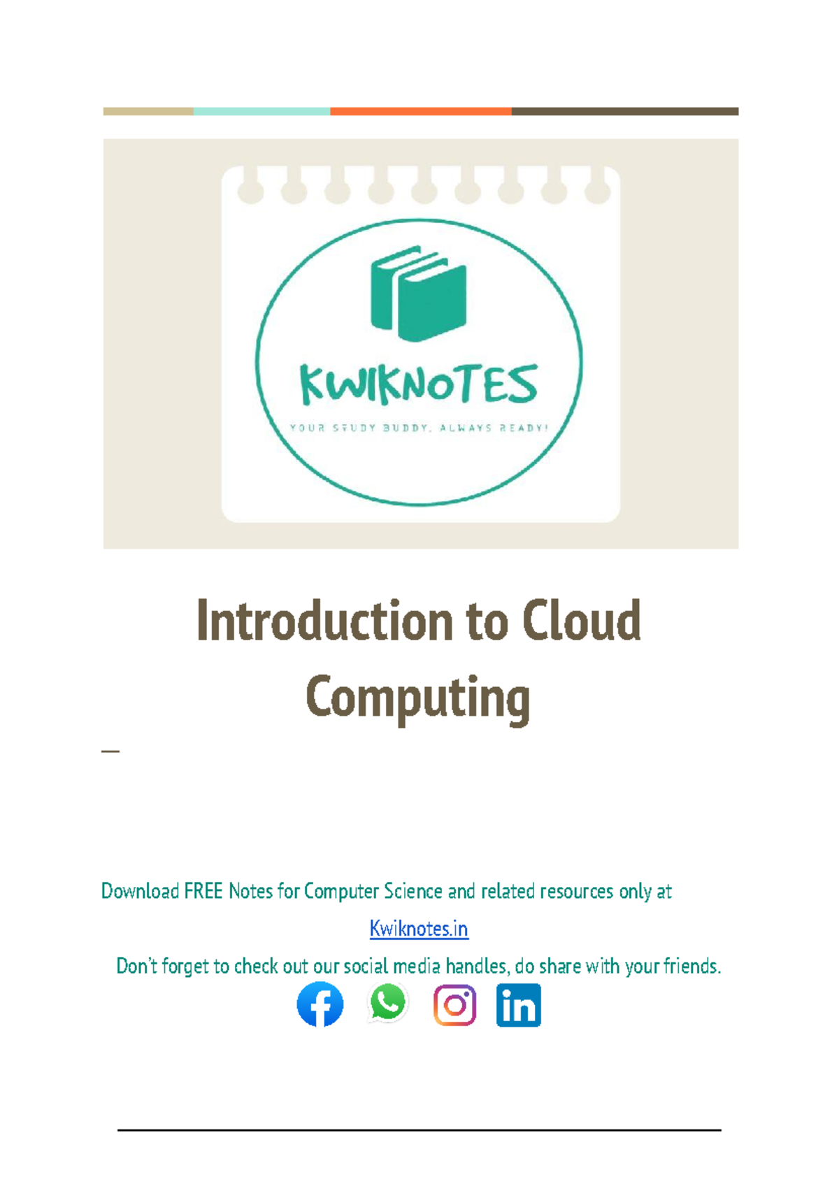 Cloudpdf Cloud Computing Notes Introduction To Cloud Computing ─ Download Free Notes