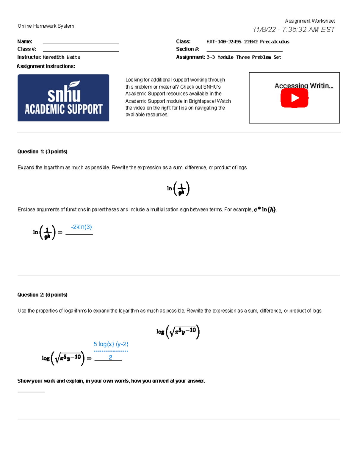 Mod3exam - Module 3 Exam - Accessing WritinAccessing Writin ...