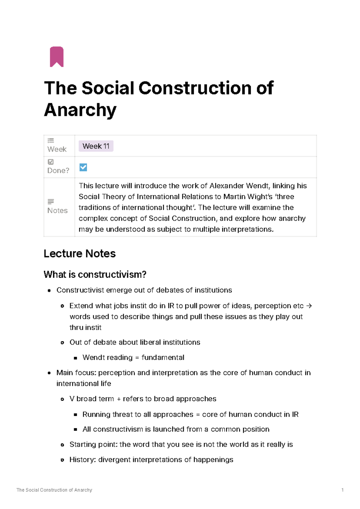 The Social Construction of Anarchy - The Social Construction of Anarchy ...