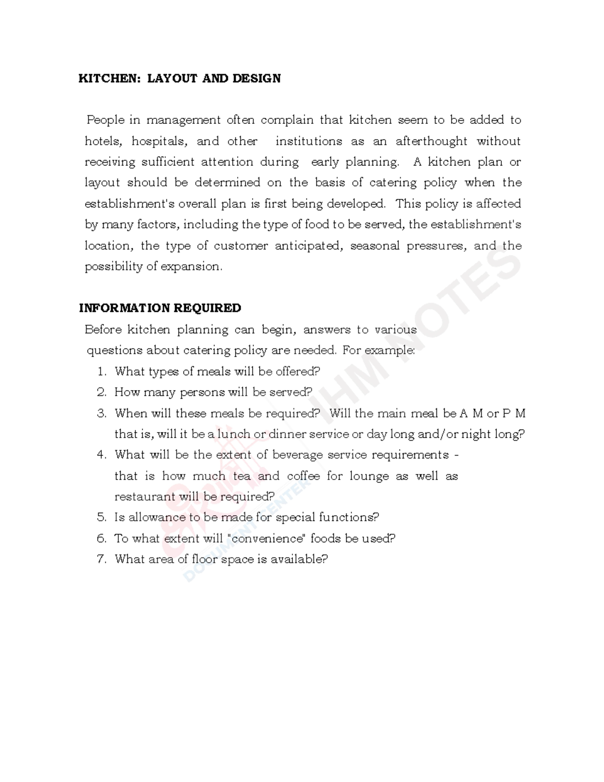 Unit 10 Kitchen Organization and layout 1 - KITCHEN: LAYOUT AND DESIGN ...