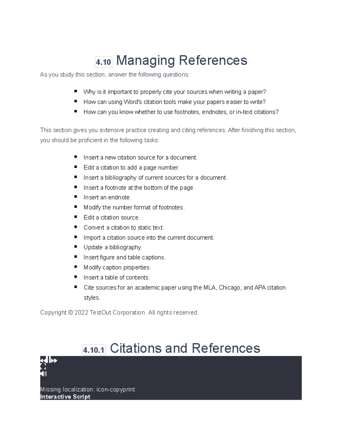 Week 1 - Learning Activity pt 2 - 4 Managing References As you study ...