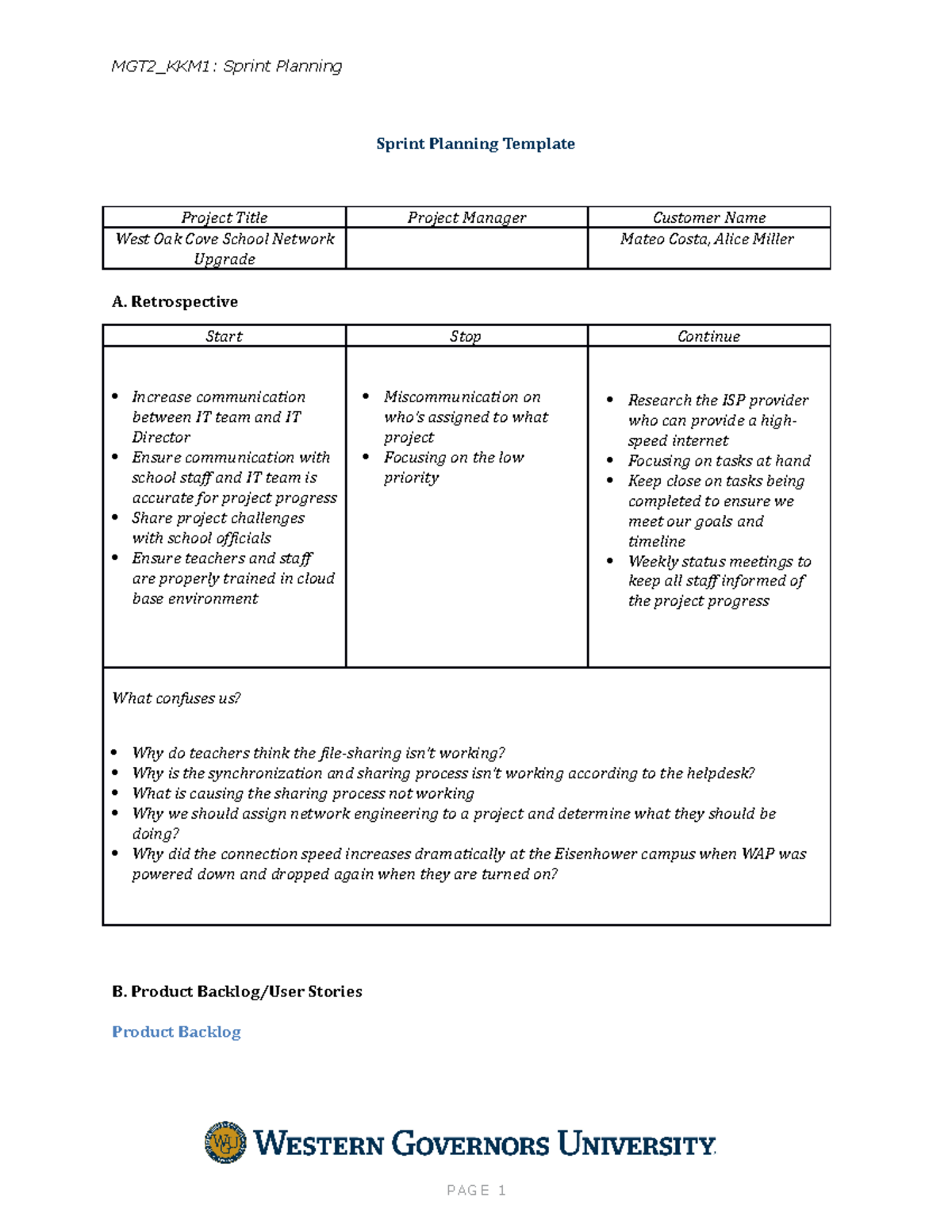 Hw 2 - Sprint Planning - MGT2_KKM1: Sprint Planning Sprint Planning ...