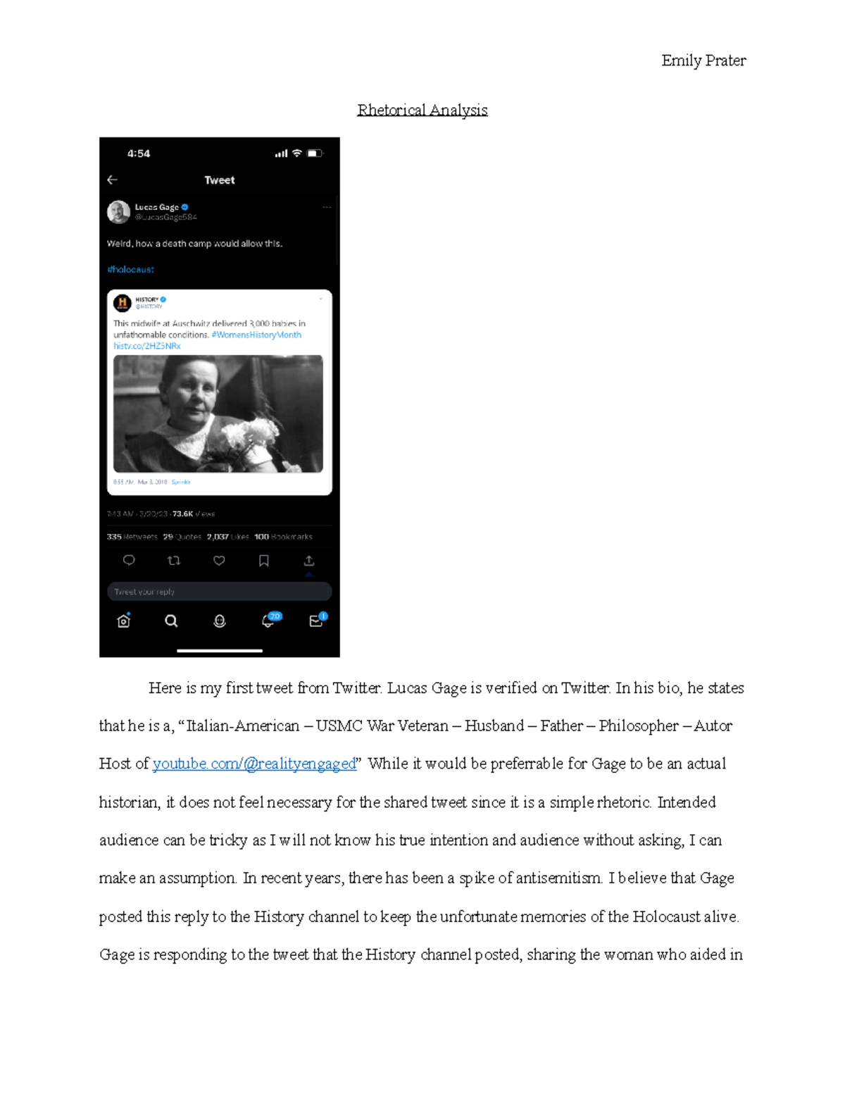 Rhetorical Analysis - Emily Prater Rhetorical Analysis Here is my first ...