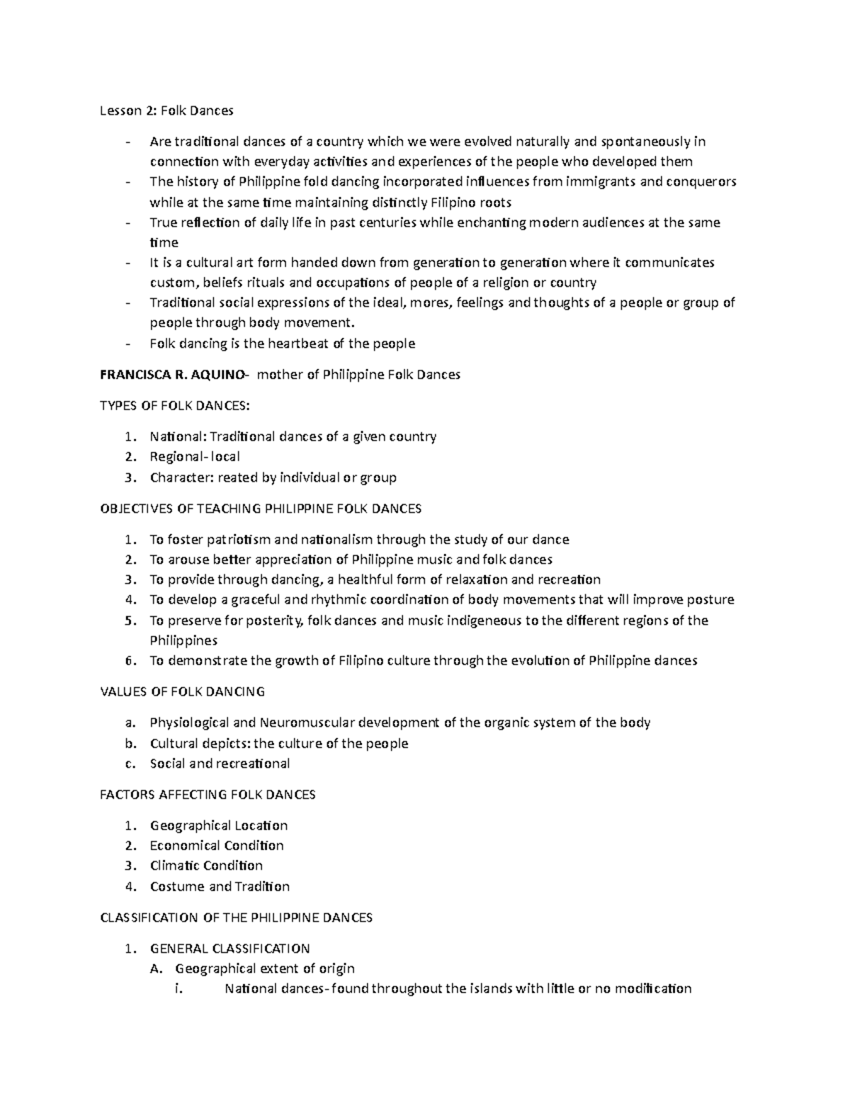 Rythmic Activities PE - Lesson 2: Folk Dances Are traditional dances of ...