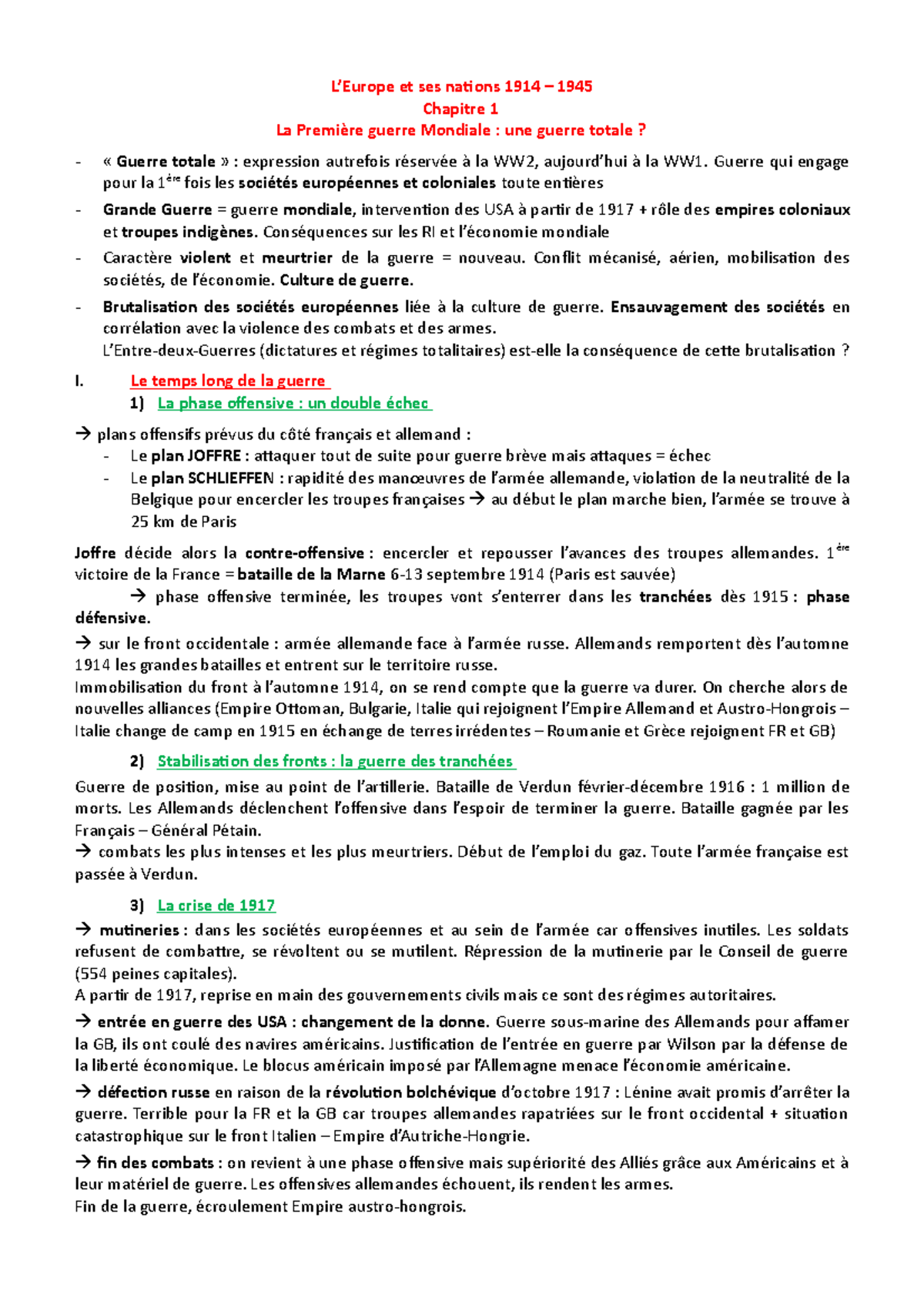 La Première guerre Mondiale : une guerre totale ? - « Guerre totale ...