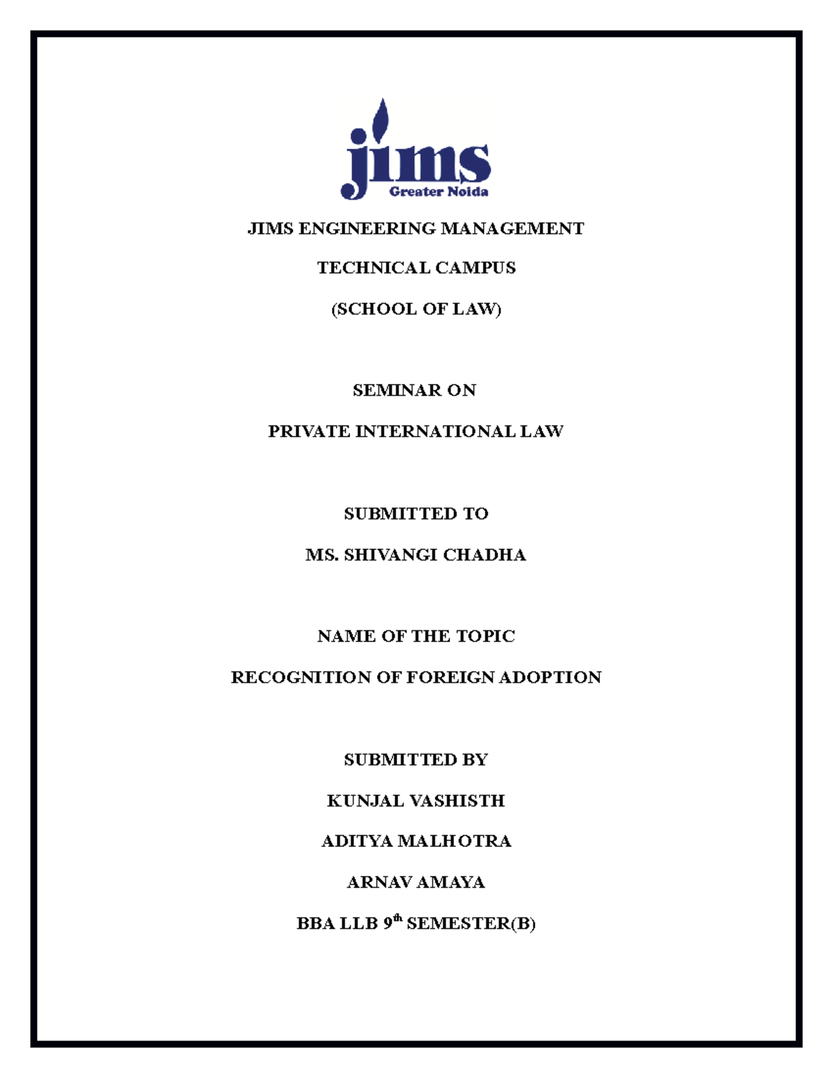 NEW PIL Research Paper - JIMS ENGINEERING MANAGEMENT TECHNICAL CAMPUS ...