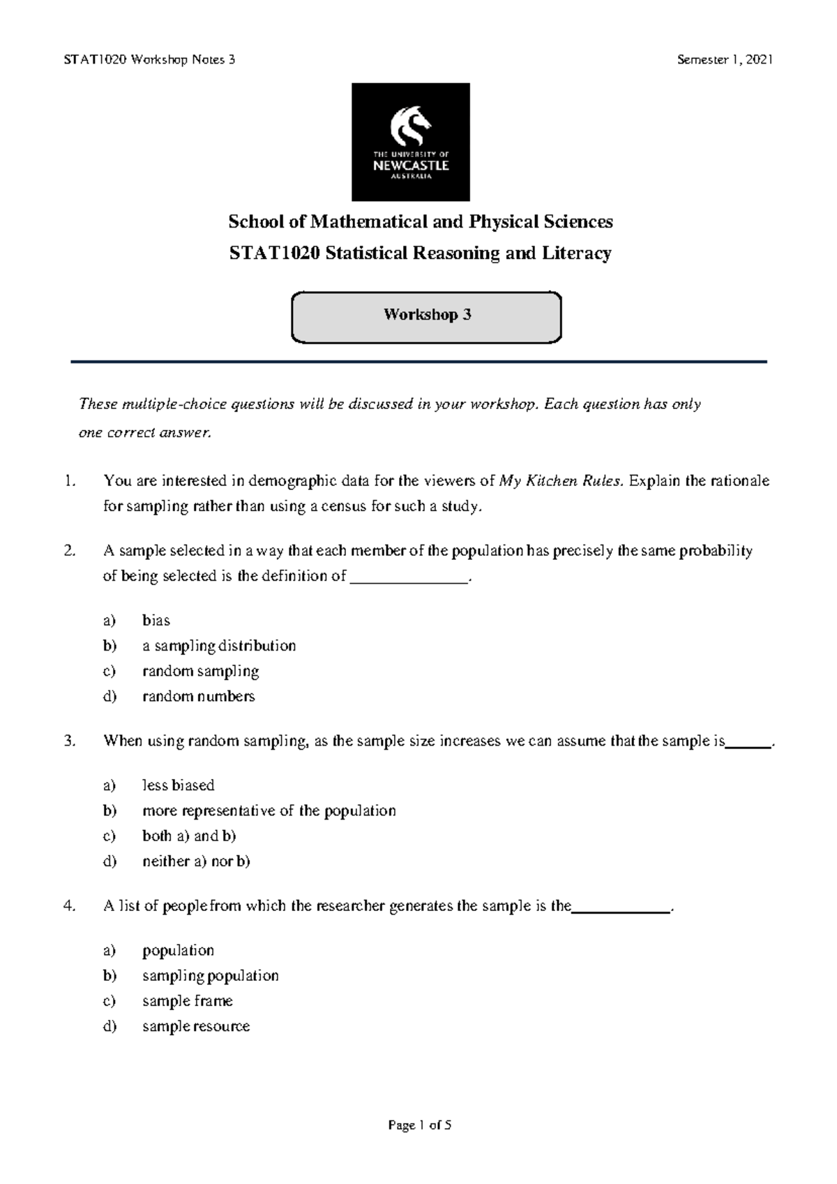 STAT1020 Workshop 03 Questions - School of Mathematical and Physical Sciences STAT1020 ...