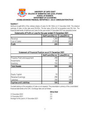 Accounting Past questions - Introduction to Financial Accounting - Studocu