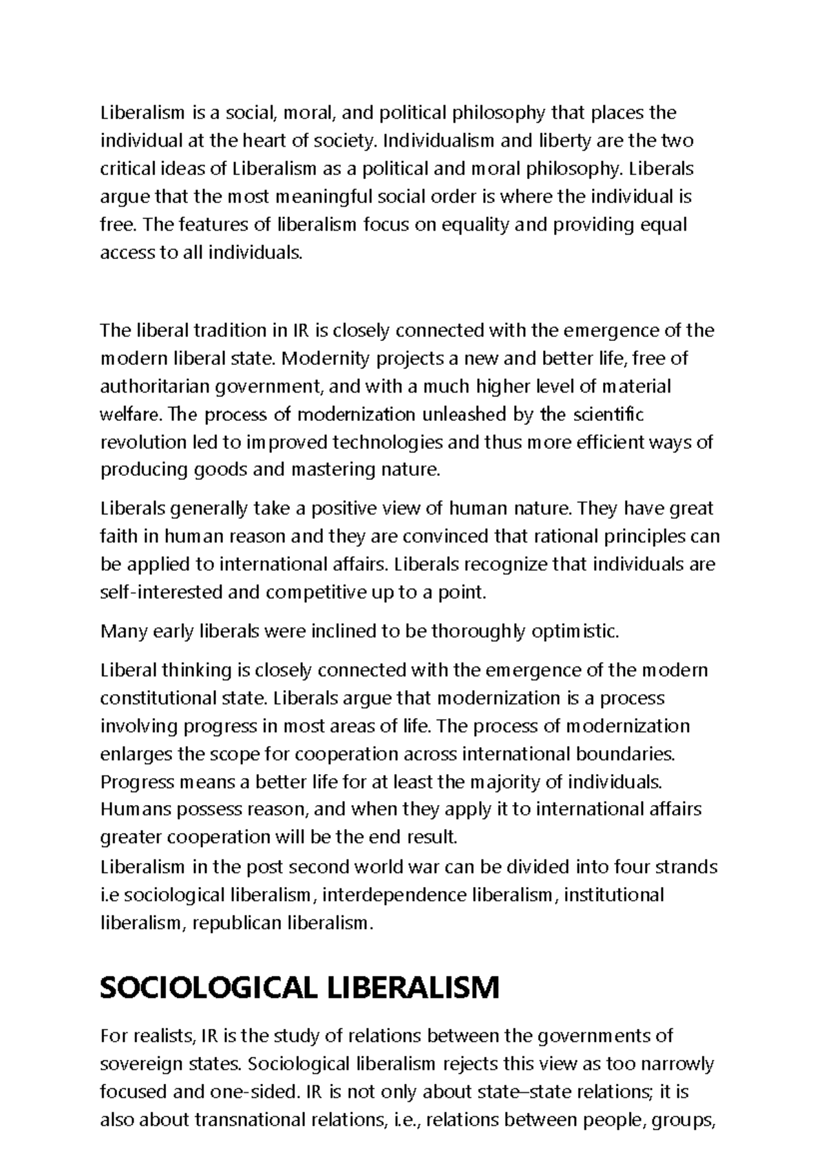 Liberalism (sociological) - Liberalism is a social, moral, and ...