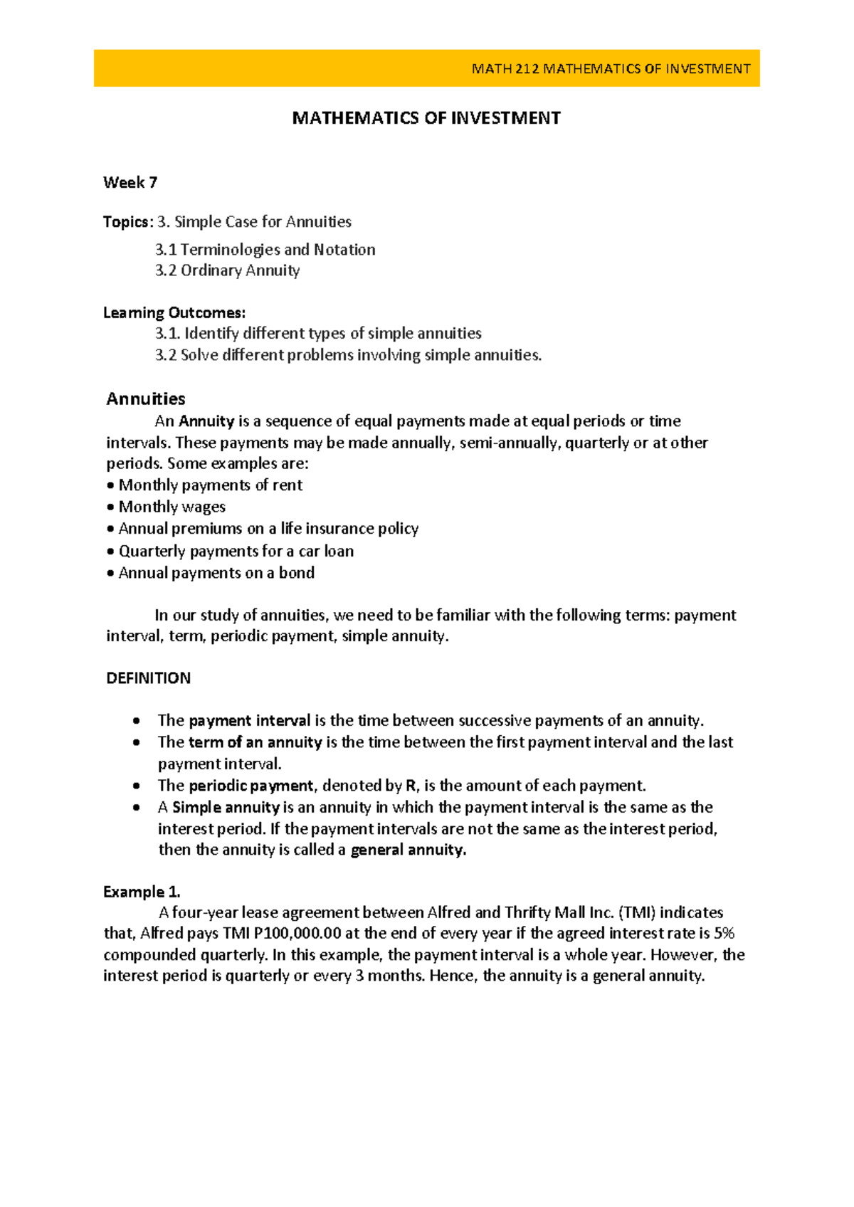 Math-212 Topic-3a-Simple-Case-for-Annuities - MATHEMATICS OF INVESTMENT ...