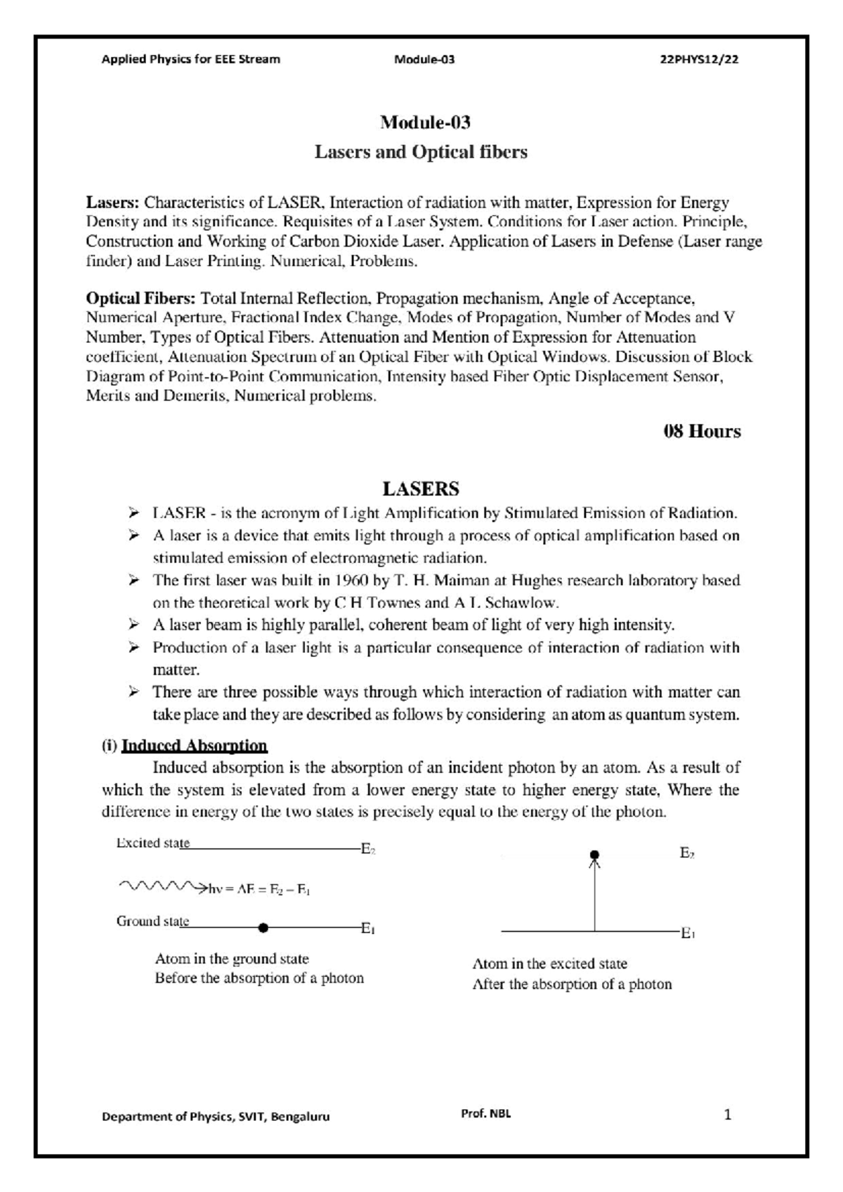 Laser notes - .... . - computer science and engineering - Studocu